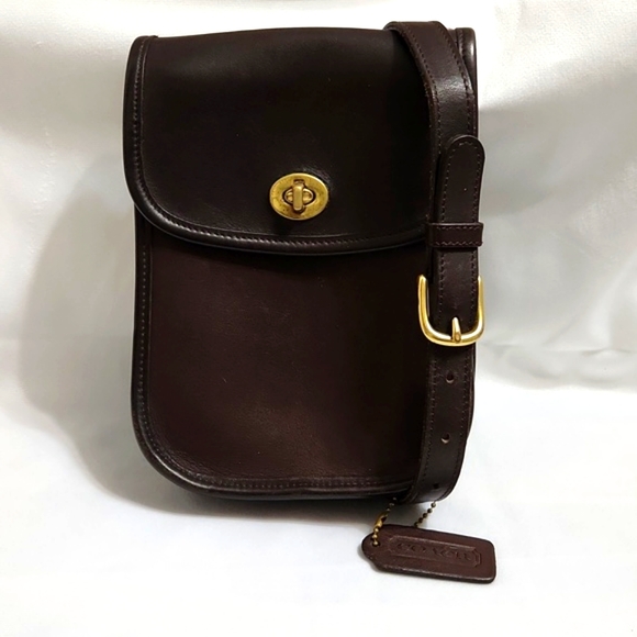 Coach | Bags | Vintage Coach Leather Chocolate Brown Crossbody Bag ...